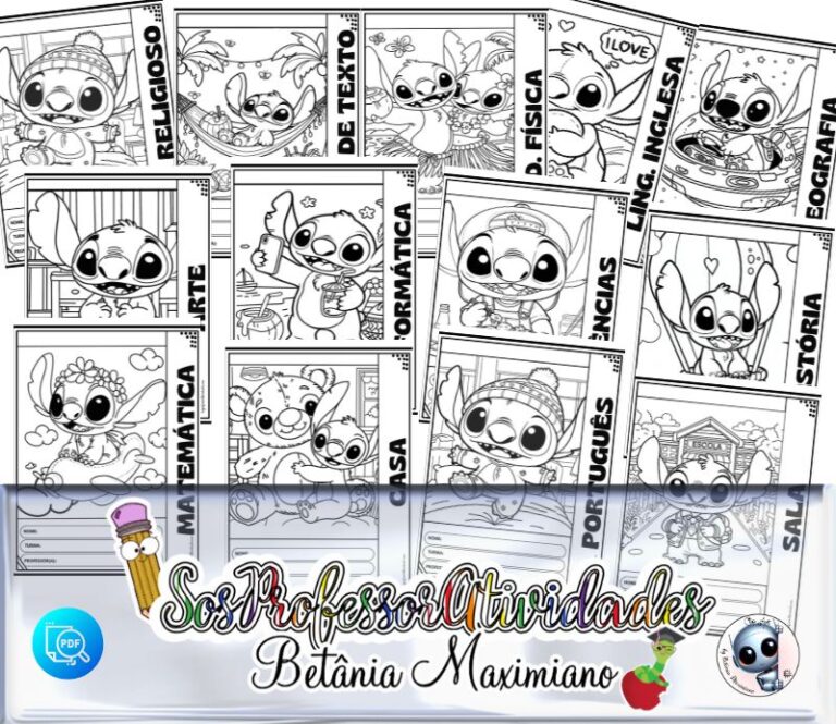Stitch - Capas de caderno - Loja SOS Professor Atividades